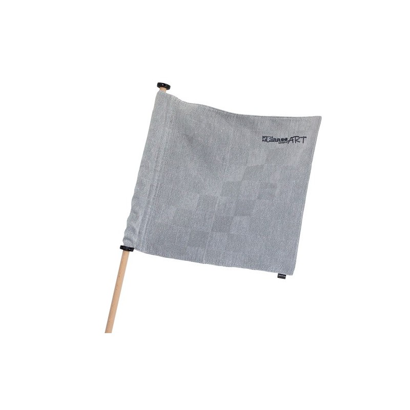 Flagdug med pind naturgrå 65 x 64 cm.